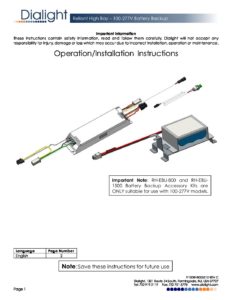 Dialight_Reliant_LED_High_Bay_Americas_Battery_Backup_Installation ...