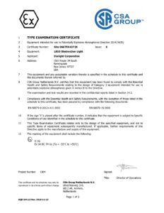 Sira 06ATEX4372X - Dialight